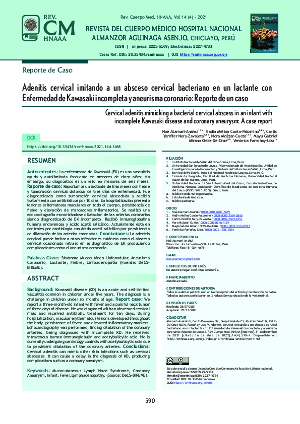 (PDF) Adenitis cervical imitando a un absceso cervical bacteriano en un ...