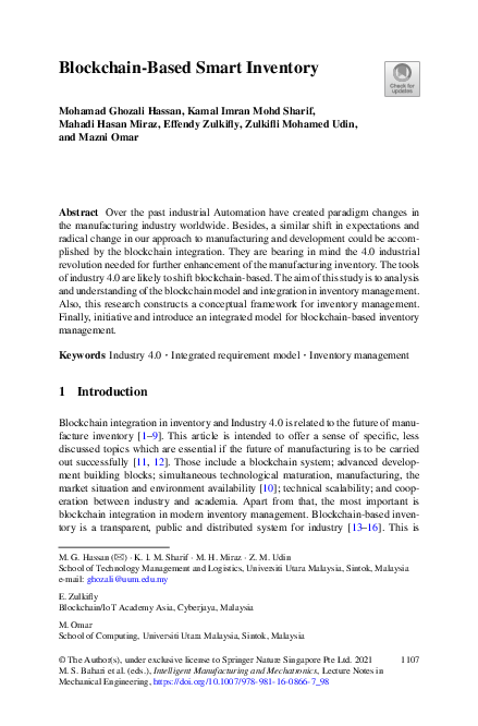 (PDF) Blockchain-Based Smart Inventory