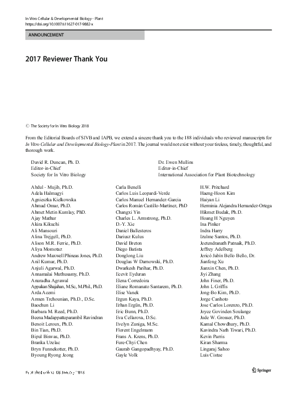 (PDF) 2017 Reviewer Thank You | Nan Yancey - Academia.edu