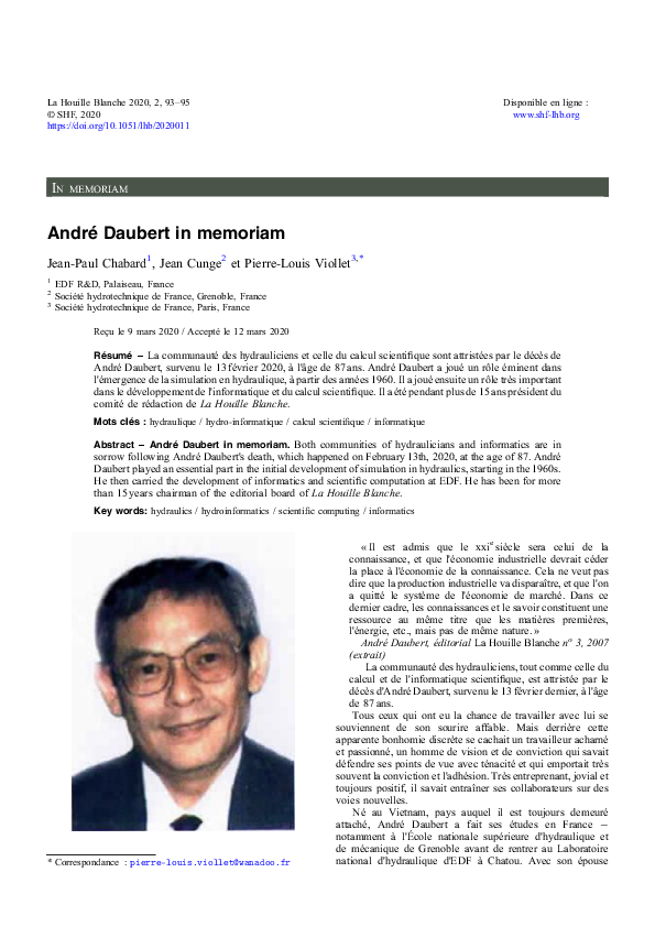 (PDF) André Daubert in memoriam