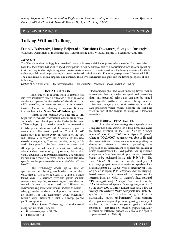 (PDF) Talking Without Talking