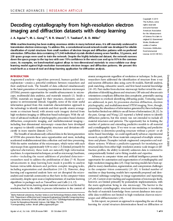 (PDF) Decoding crystallography from high-resolution electron imaging ...