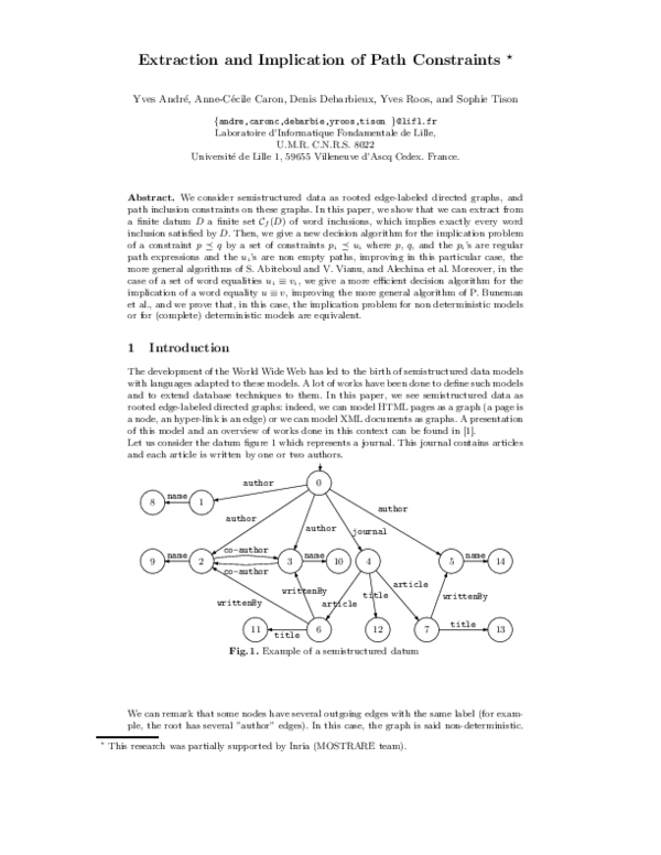 (PDF) Extraction and Implication of Path Constraints