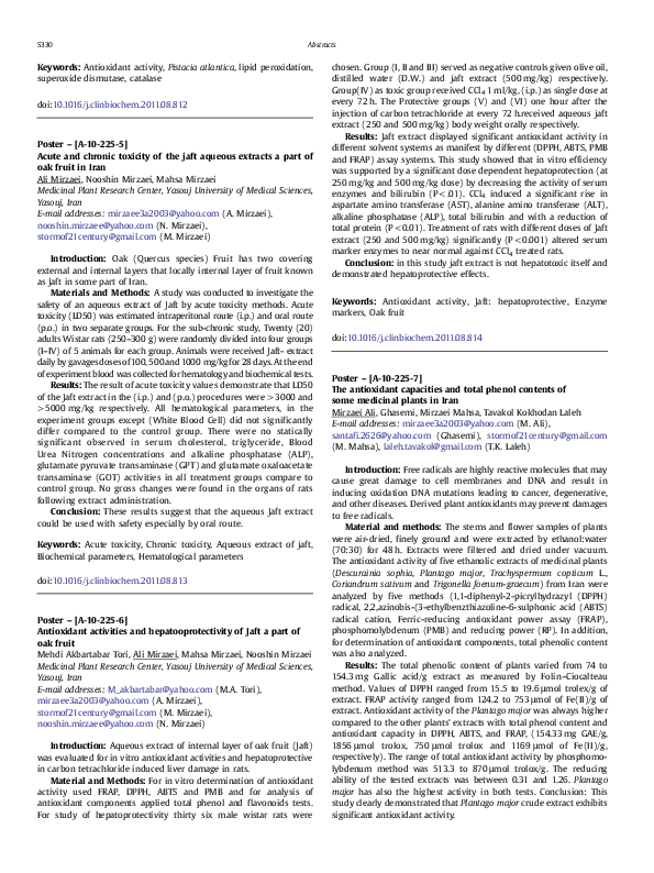 (PDF) Acute and chronic toxicity of the jaft aqueous extracts a part of ...