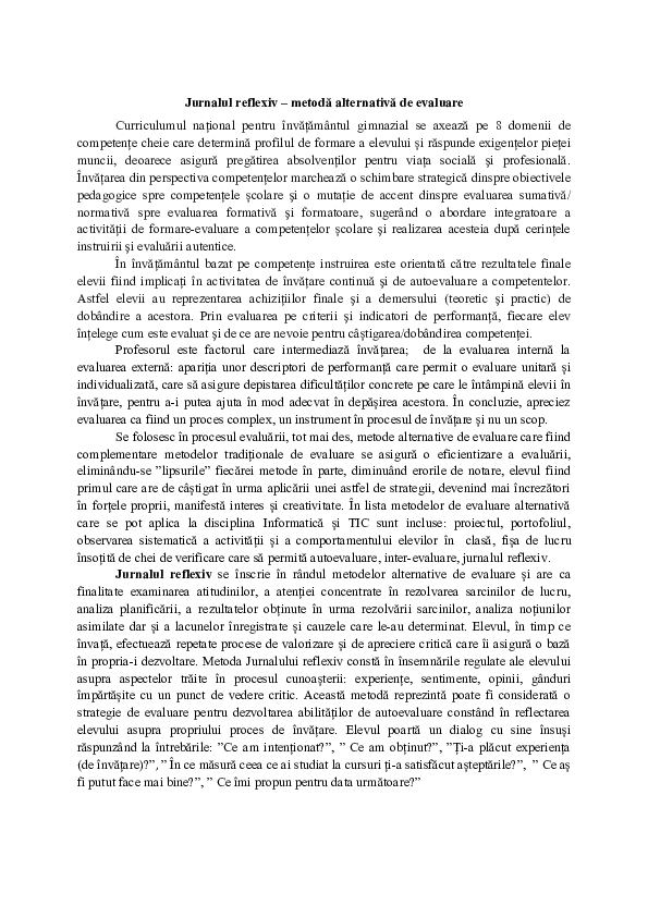 (DOC) Articol Jurnal reflexiv