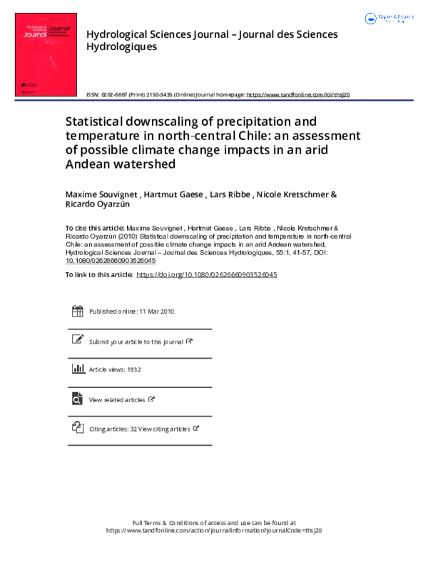 (PDF) Statistical downscaling of precipitation and temperature in north ...