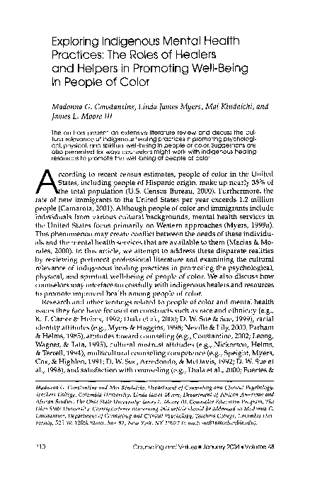 (PDF) Exploring Indigenous Mental Health Practices: The Roles of ...
