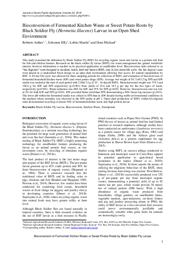 (PDF) Bioconversion of Fermented Kitchen Waste or Sweet Potato Roots by ...