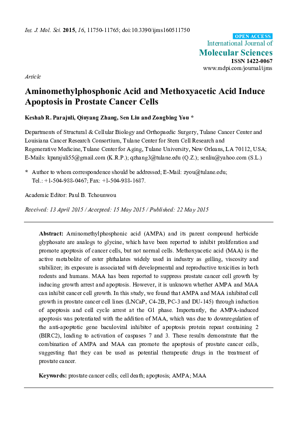 (PDF) Article Aminomethylphosphonic Acid and Methoxyacetic Acid Induce ...