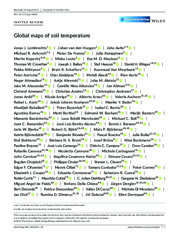 (PDF) Global maps of soil temperature