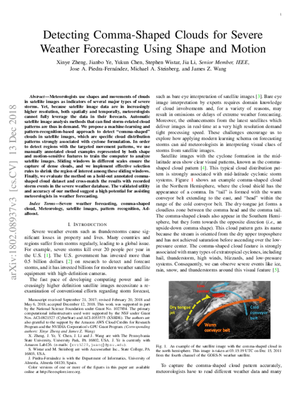 (PDF) Detecting Comma-Shaped Clouds for Severe Weather Forecasting ...