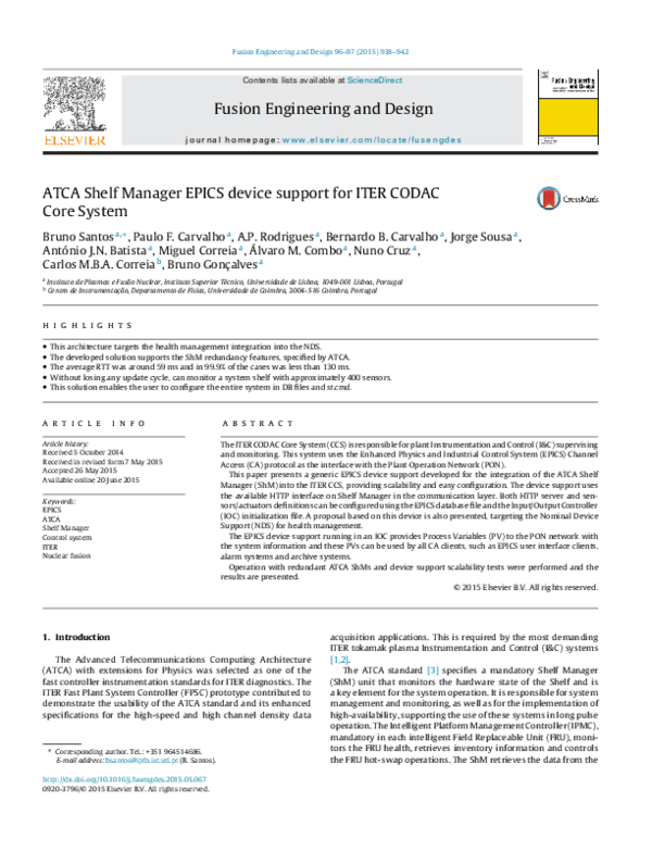 (PDF) ATCA Shelf Manager EPICS device support for ITER CODAC Core System