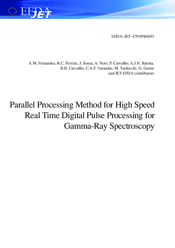 (PDF) Parallel processing method for high-speed real time digital pulse processing for gamma-ray ...