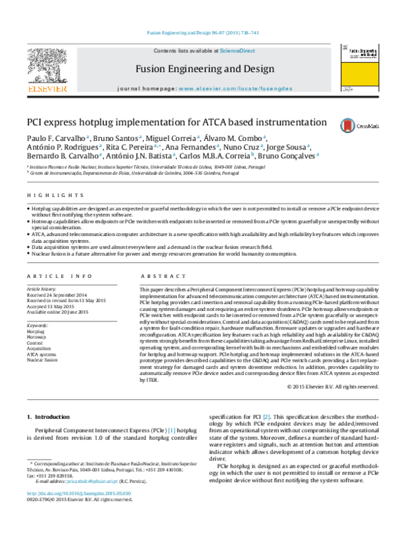 (PDF) PCI express hotplug implementation for ATCA based instrumentation