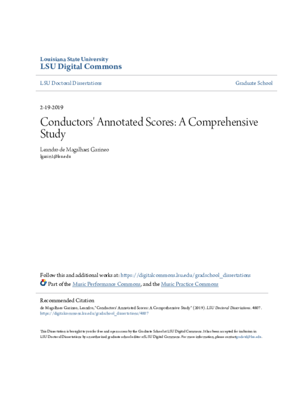 (PDF) Conductors' Annotated Scores: A Comprehensive Study