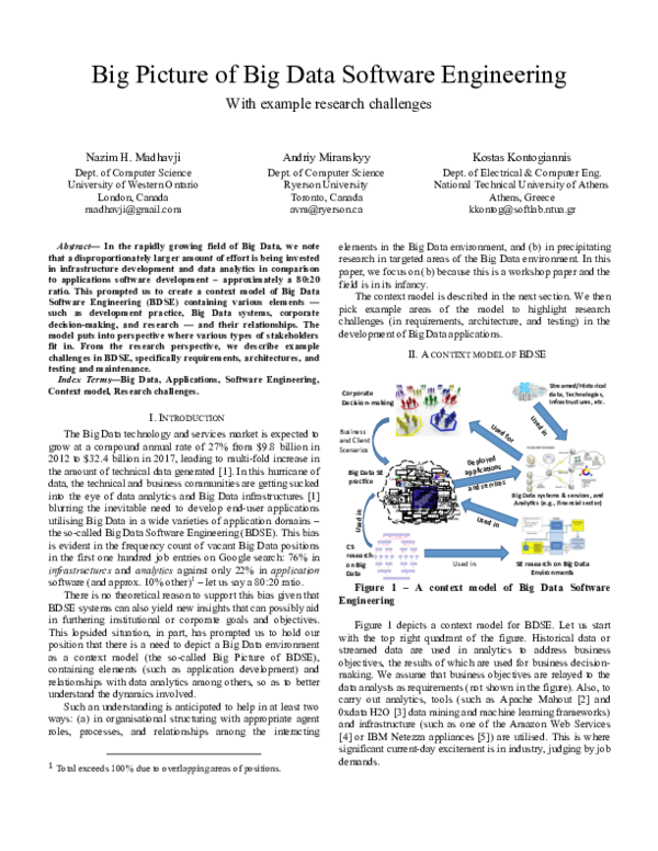(PDF) Big Picture of Big Data Software Engineering: With Example ...