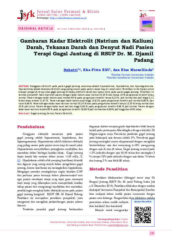 (PDF) Gambaran Kadar Elektrolit (Natrium dan Kalium) Darah, Tekanan ...