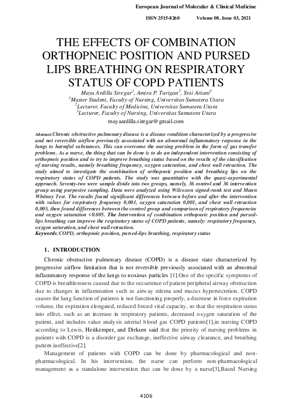 (PDF) The Effects of Combination Orthopneic Position and Pursed Lips ...
