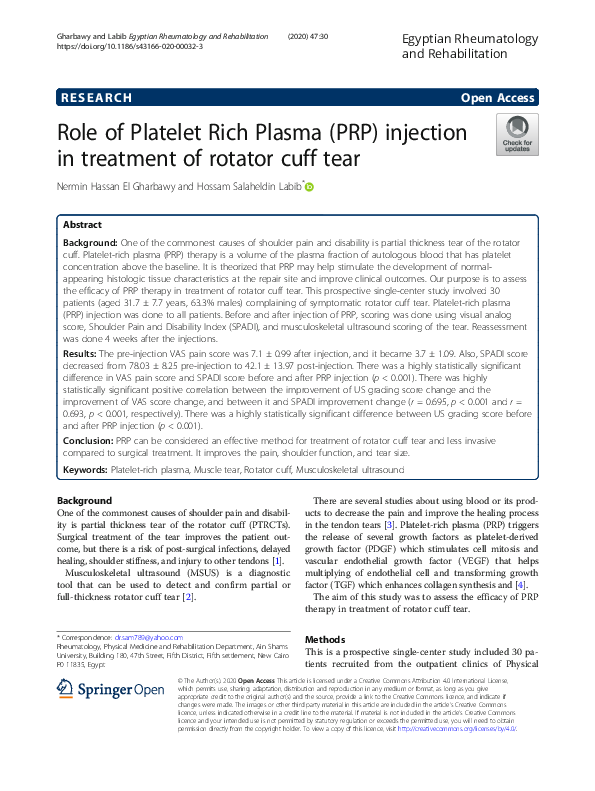 (PDF) Case Report: Platelet Rich Plasma Injection Used as Treatment of High-Grade Partial ...