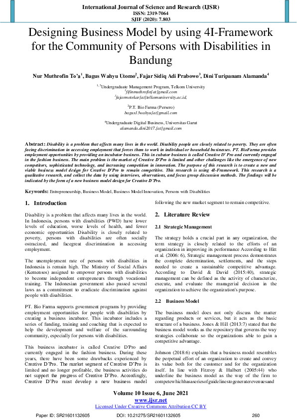 (PDF) Designing Business Model by using 4I-Framework for the Community ...
