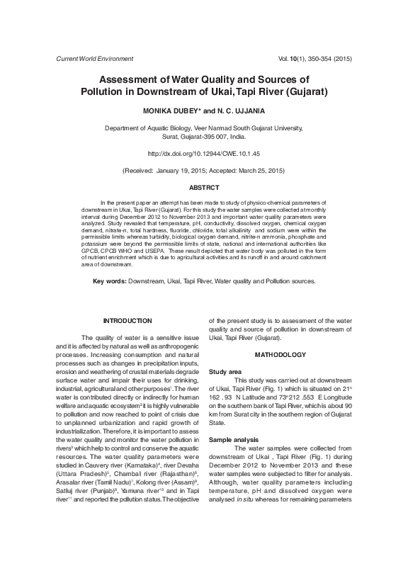 (PDF) Assessment of Water Quality and Sources of Pollution in ...