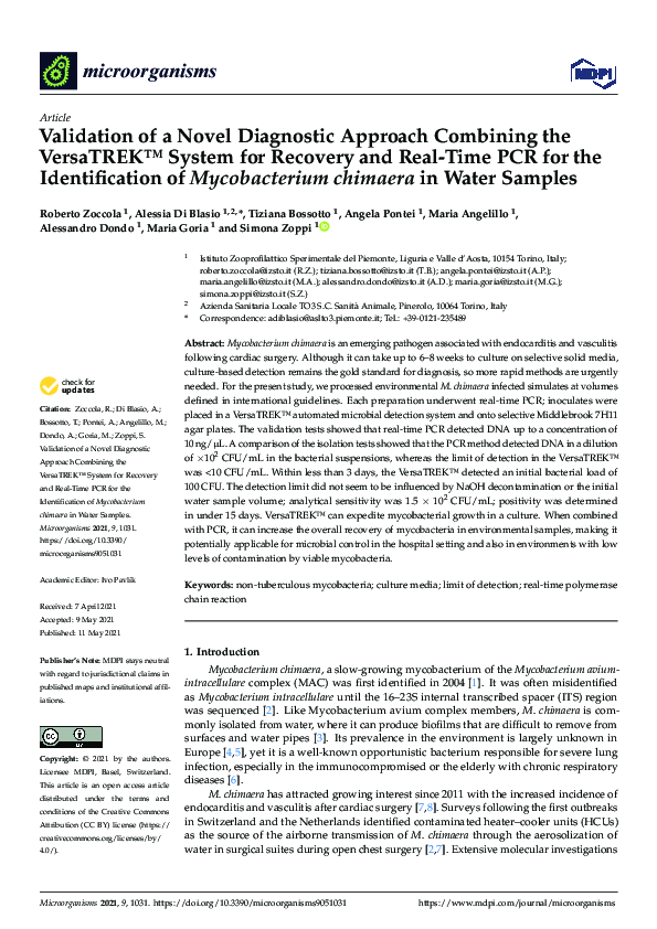 (PDF) Validation of a Novel Diagnostic Approach Combining the VersaTREK ...