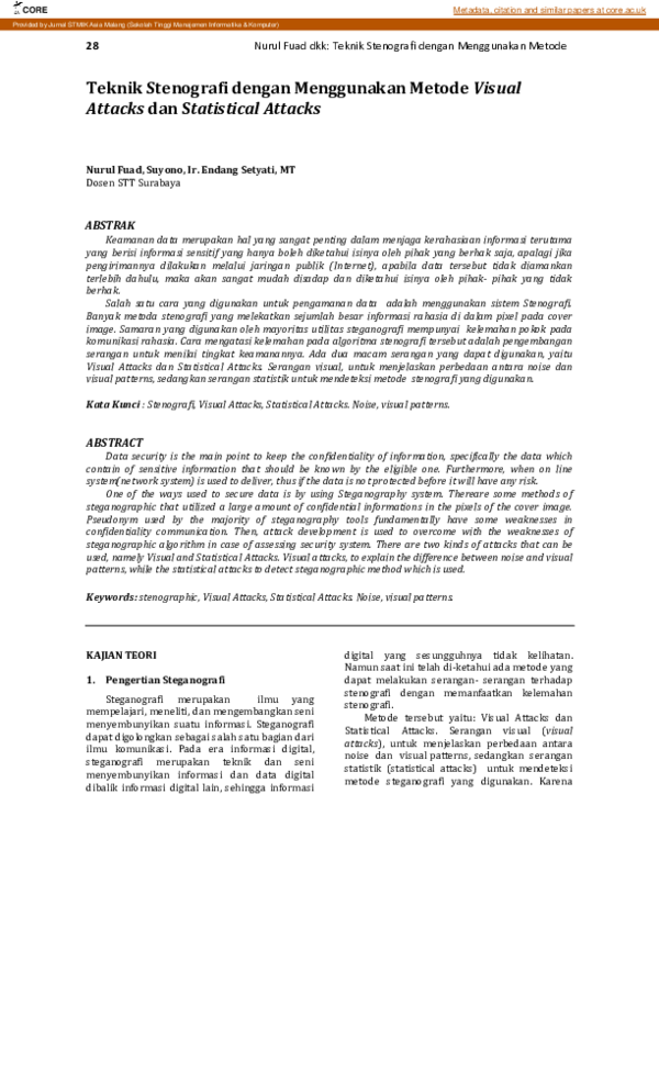 (PDF) Teknik Stenografi dengan Menggunakan Metode Visual Attacks dan ...