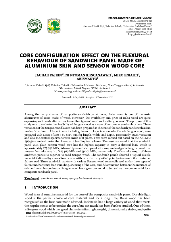 (PDF) Core Configuration Effect On The Flexural Behaviour Of Sandwich Panel Made Of Aluminium ...