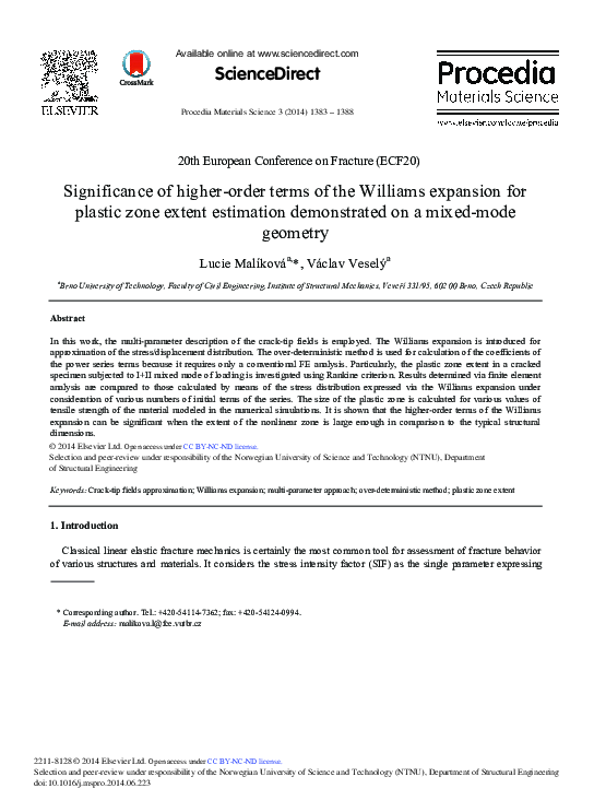 (PDF) Significance of Higher-order Terms of the Williams Expansion for ...
