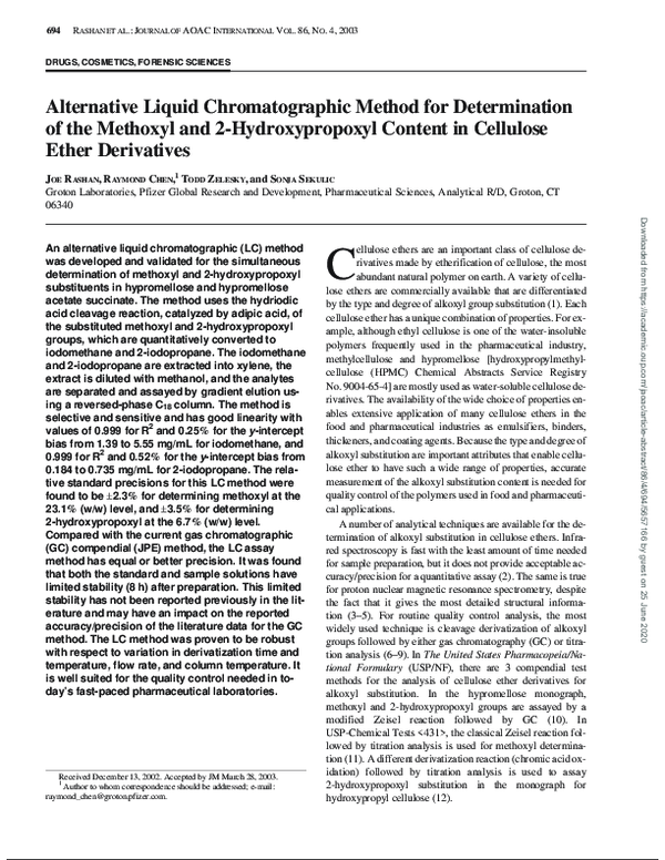 (PDF) Alternative Liquid Chromatographic Method for Determination of ...