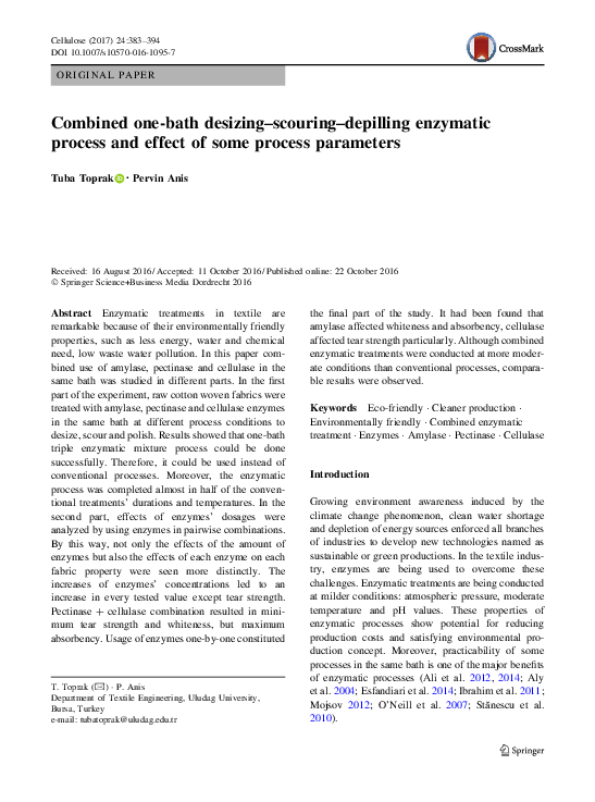 (PDF) Combined one-bath desizing–scouring–depilling enzymatic process ...