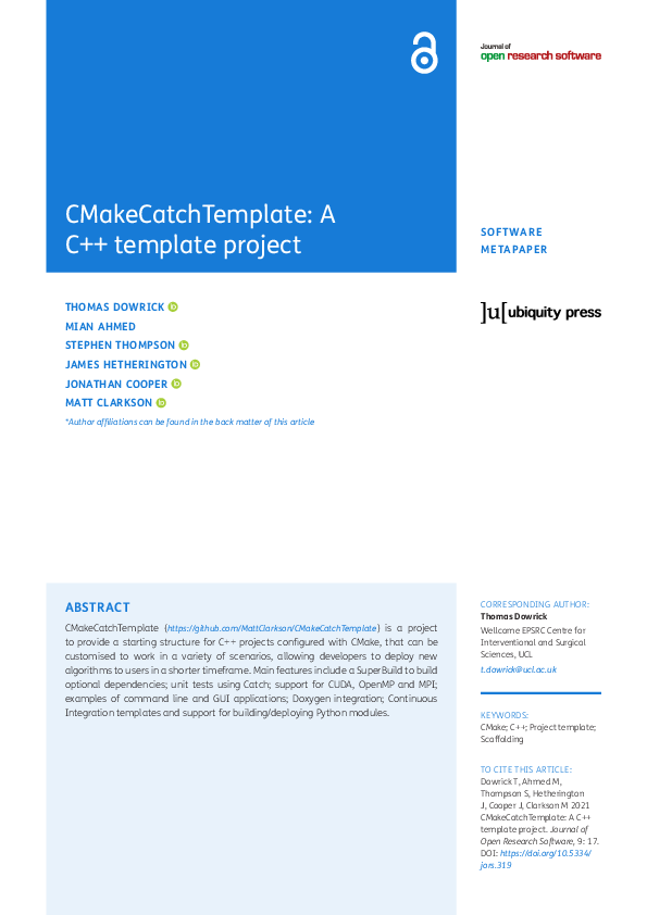 (PDF) CMakeCatchTemplate: A C++ template project