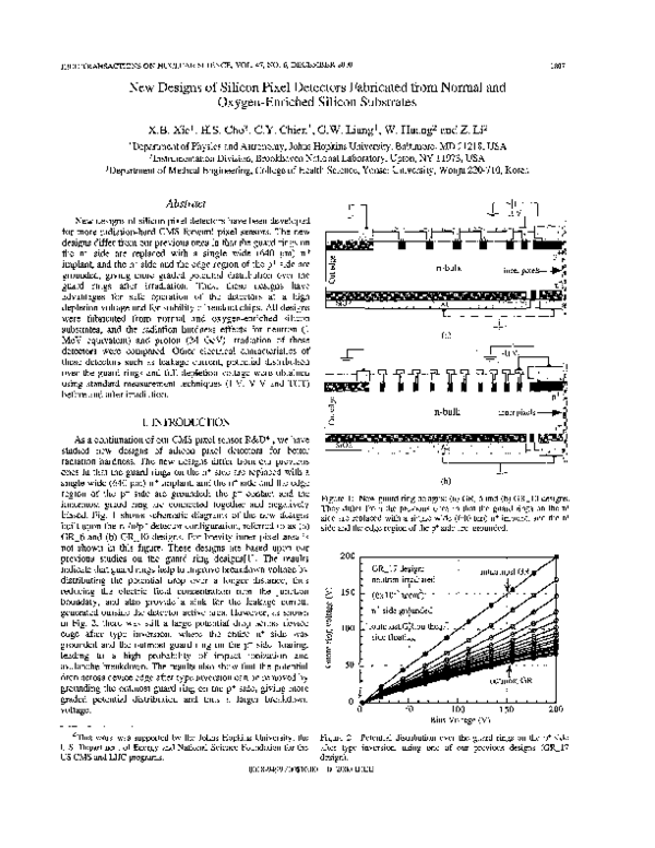 (PDF) Radiation-Hard Silicon Pixel Detector Designs