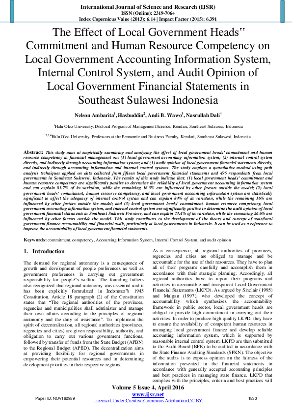 (PDF) The Effect of Local Government Heads ‟ Commitment and Human ...