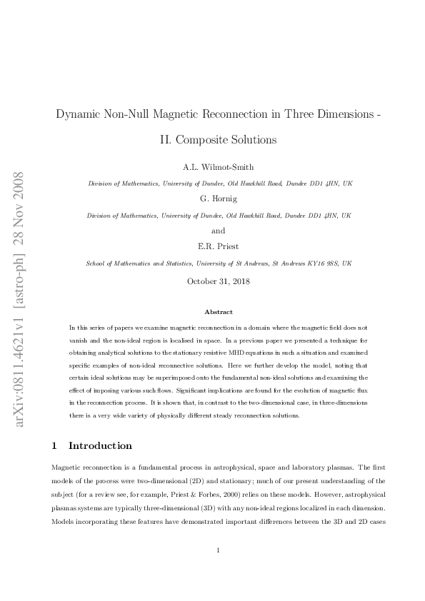 (PDF) Dynamic non-null magnetic reconnection in three dimensions–II: composite solutions
