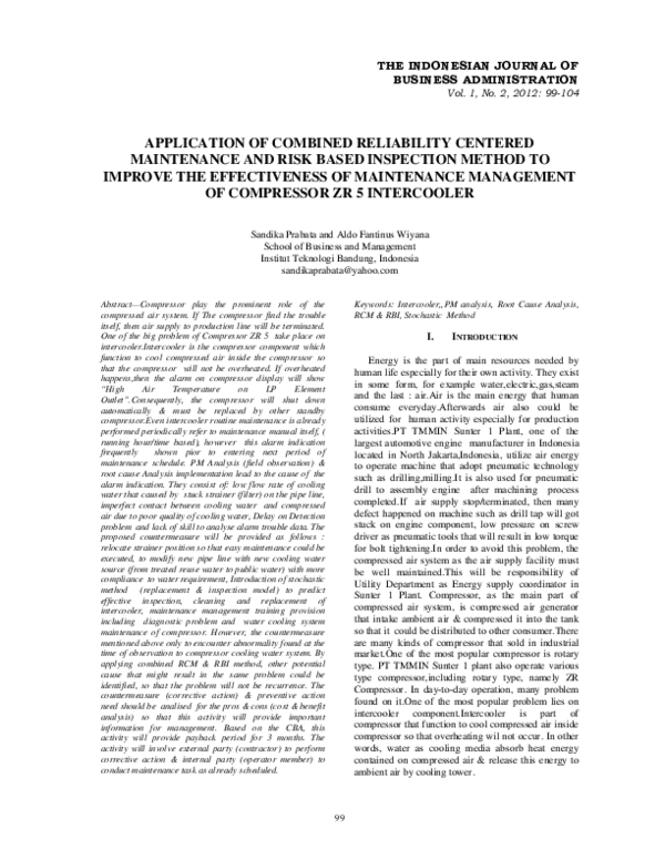 (PDF) Application of combined Reliability Centered Maintenance and Risk Based Inspection Method ...