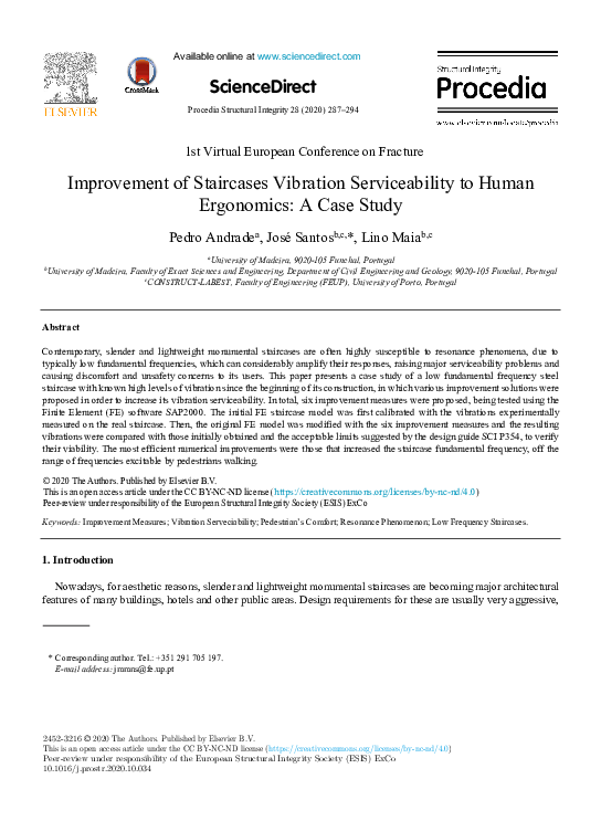 (PDF) Improvement of Staircases Vibration Serviceability to Human ...