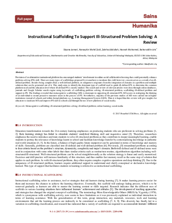 PDF Instructional Scaffolding To Support Ill Structured Problem pdf-instructional-scaffolding-to-support-ill-structured-problem