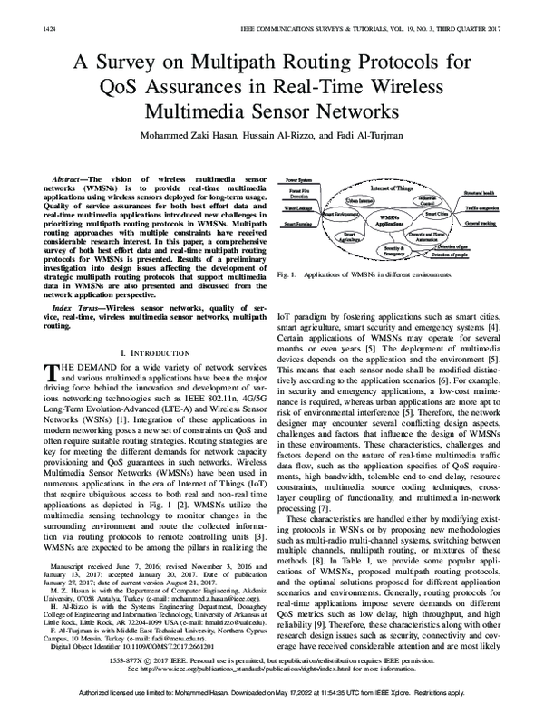 (PDF) A Survey on Multipath Routing Protocols for QoS Assurances in Real-Time Wireless ...