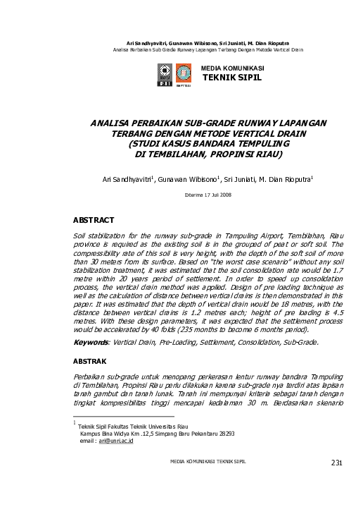 (PDF) Analisa Perbaikan Sub-Grade Runway Lapangan Terbang Dengan Metode ...