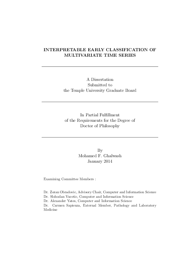 (PDF) Interpretable Early Classification of Multivariate Time Series