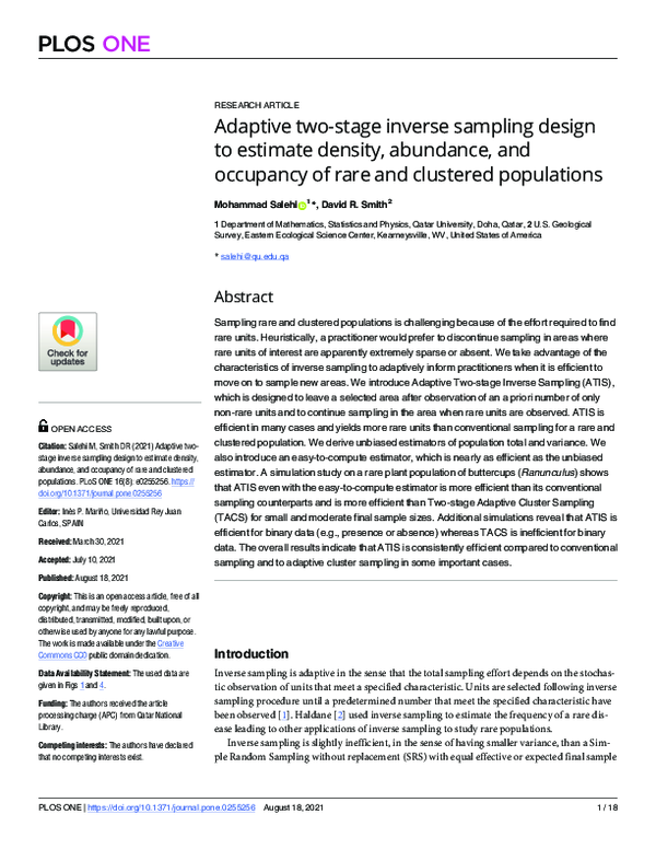 (PDF) Adaptive two-stage inverse sampling design to estimate density ...