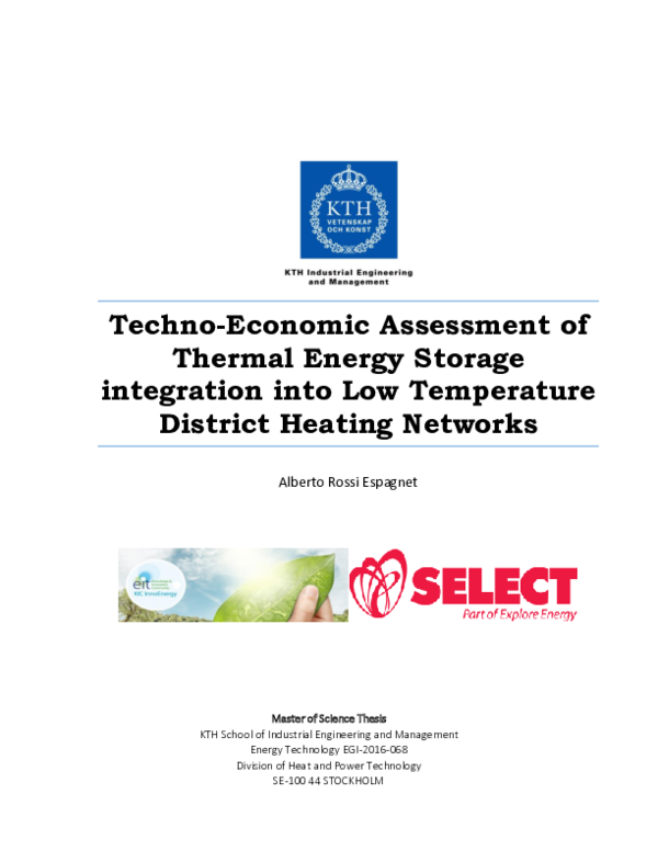 (PDF) Techno-Economic Assessment of Thermal Energy Storage integration ...