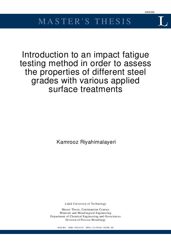 (PDF) Introduction to an impact fatigue testing method in order to ...