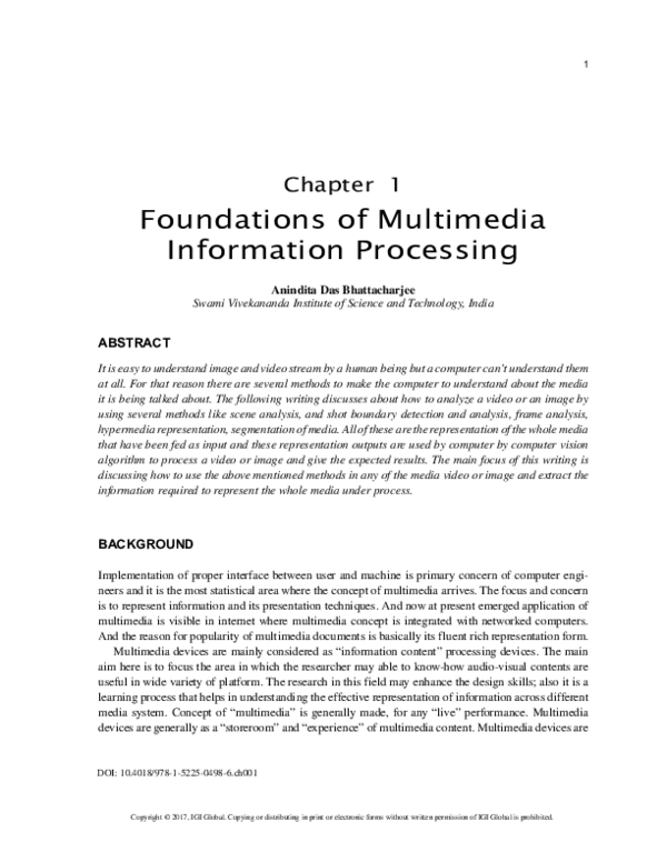 (PDF) Foundations of Multimedia Information Processing