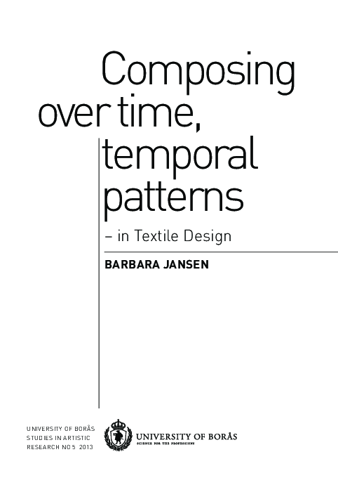 (PDF) Composing over time, temporal patterns – in Textile Design