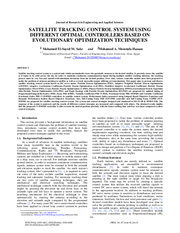 (PDF) Satellite Tracking Control System Using Different Optimal Controllers Based on ...