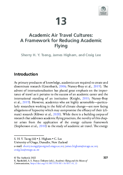 (PDF) Academic Air Travel Cultures: A Framework for Reducing Academic ...