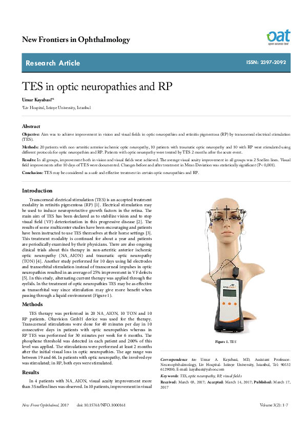 (PDF) TES in optic neuropathies and RP