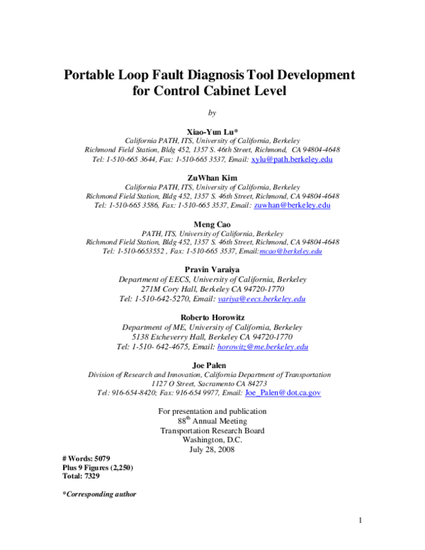 (PDF) Portable Loop Fault Diagnosis Tool Development for Control Cabinet Level